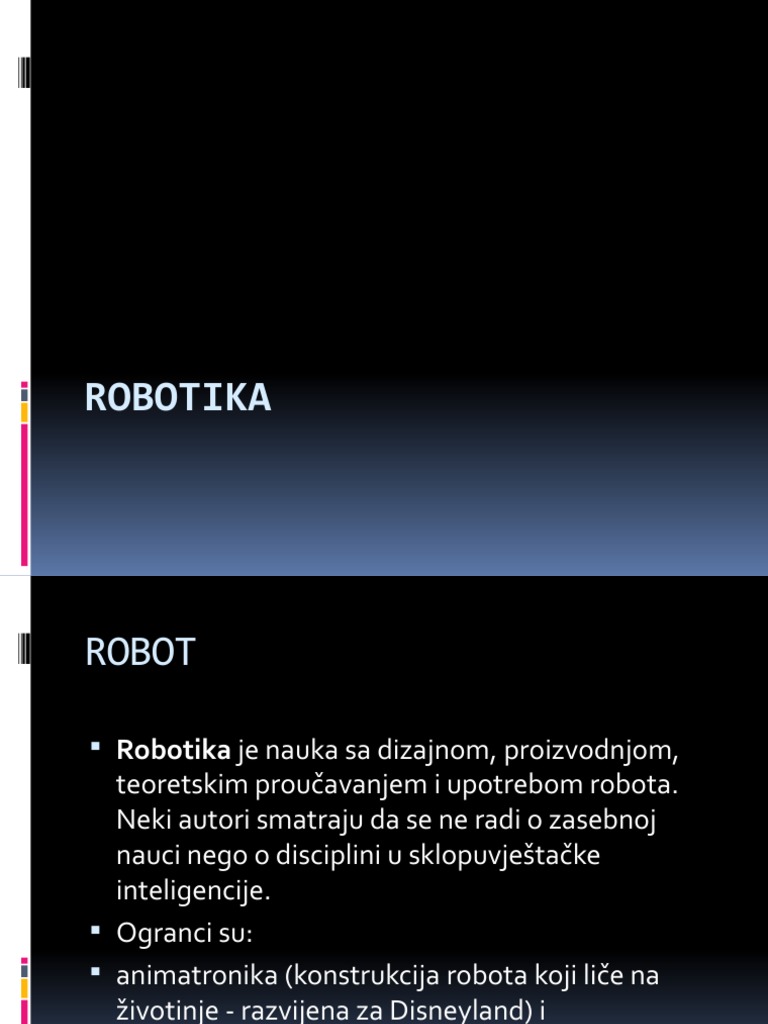 Robotika Prezentacija | PDF