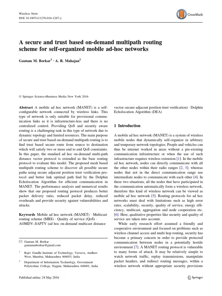 A Secure And Trust Based On Demand Multipath Routing Scheme For Self Organized Mobile Ad Hoc