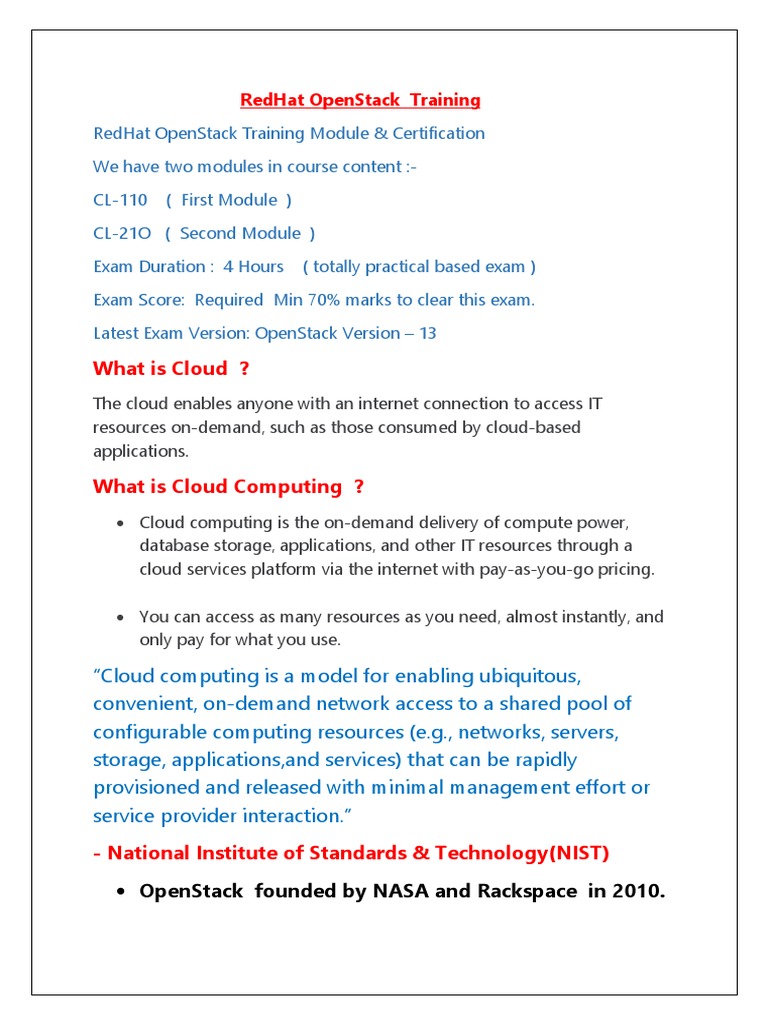 OpenStack Training for IT Pros | PDF | Open Stack | Software As A Service
