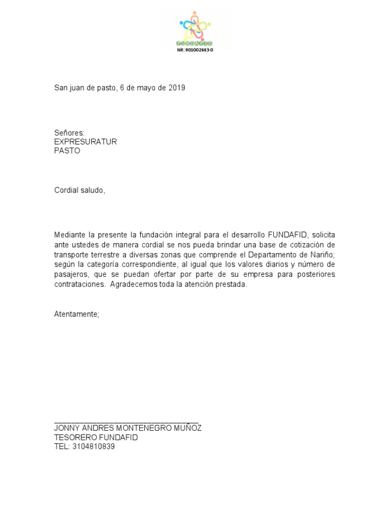 Carta para Cotizacion | PDF