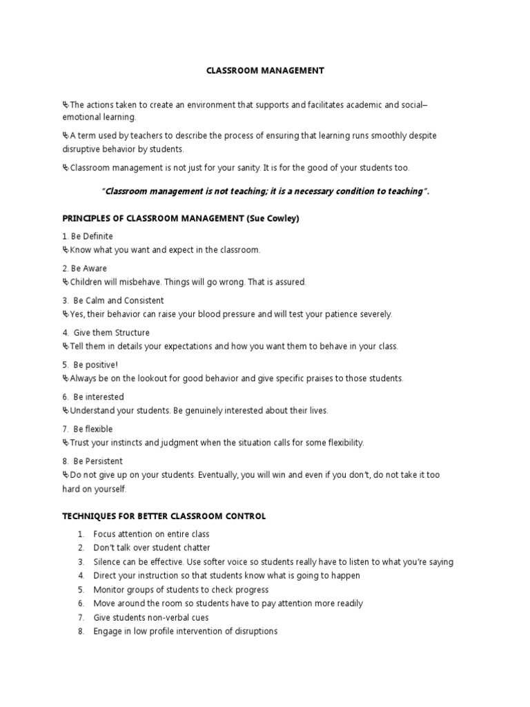 EDU 204 Handout 6 | PDF | Classroom Management | Psychological Theories
