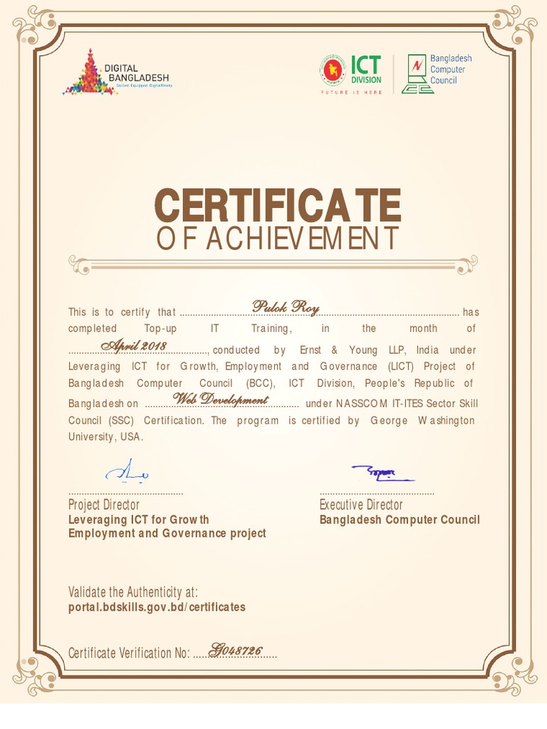 Certificate - G048726 - Pulok Roy | PDF