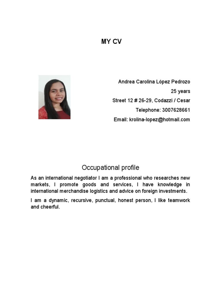 My CV: Occupational Profile | PDF | Career & Growth | Social Science