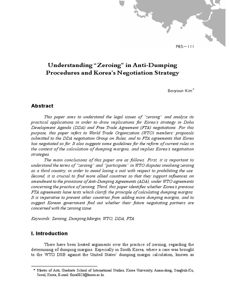 Zeroing in Anti Dumping PDF | PDF | Dumping (Pricing Policy) | International Trade