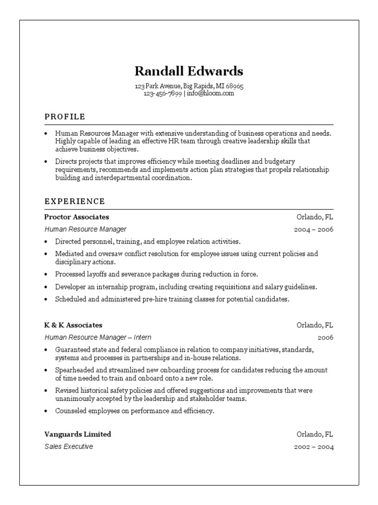 Randall Edwards: Profile | PDF | Human Resources | Employment