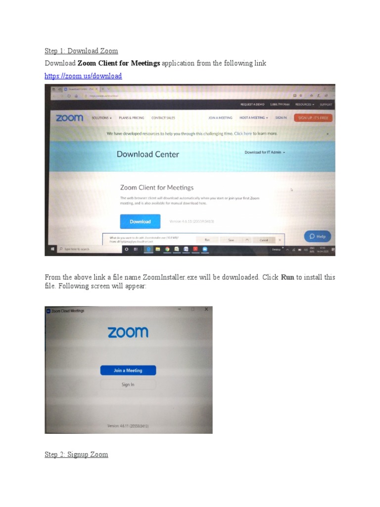 Zoom Client For Meetings: Step 1: Download Zoom Download Application ...