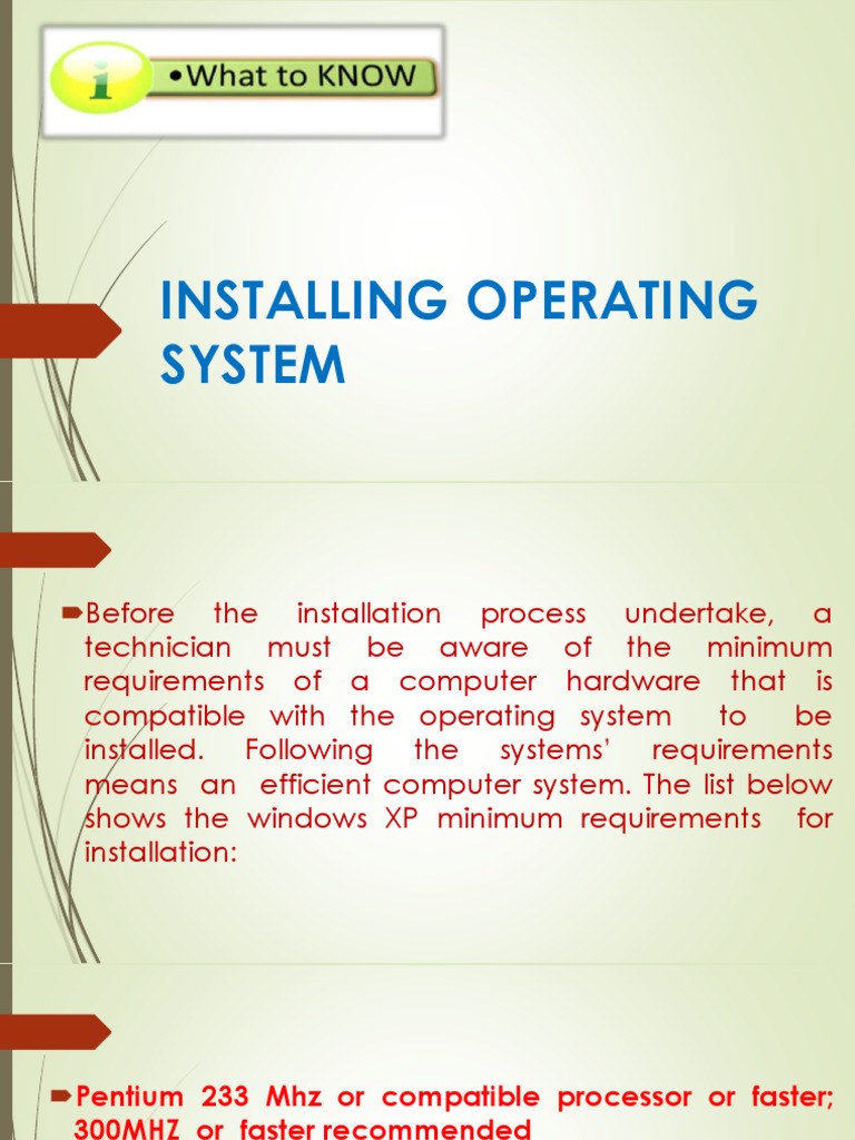 Installing Operating System | PDF | Computer Monitor | File System