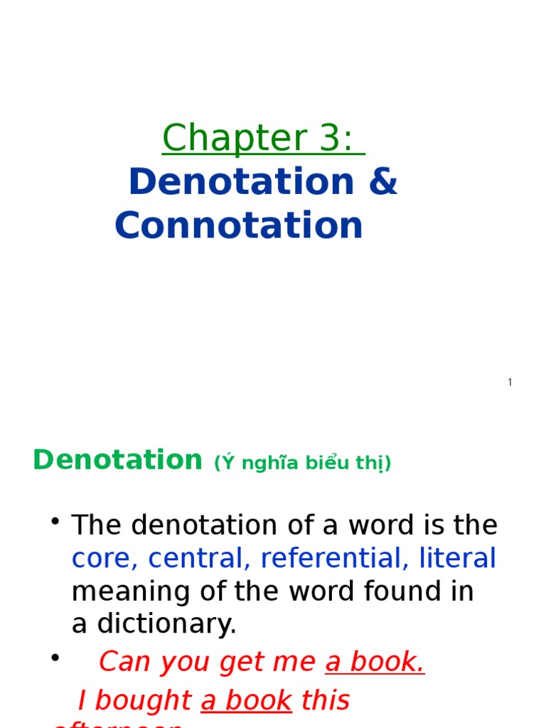 Chapter 3 (DENOTATION CONNOTATION) | PDF | Jungle | Connotation