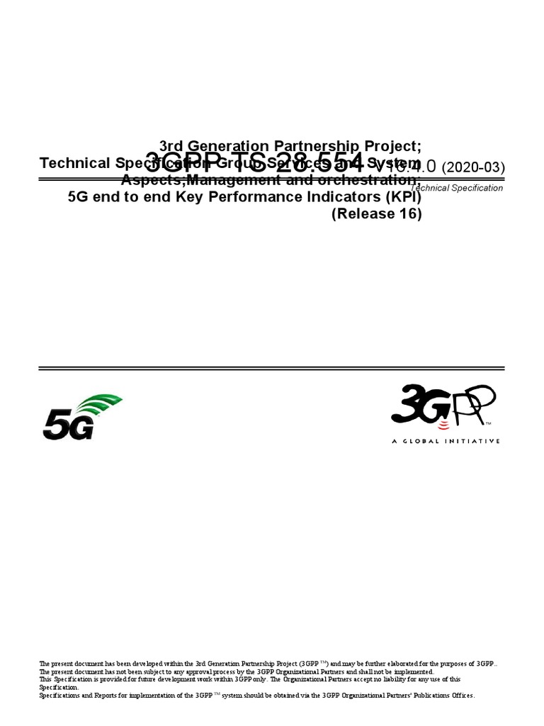3GPP TS 28.554 | PDF | Quality Of Service | Computer Network