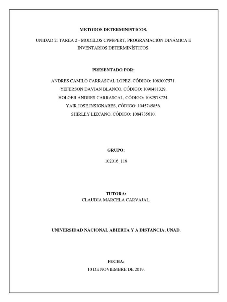 Metodos Deterministicos PDF | PDF | Programación dinámica | Enseñanza de matemática