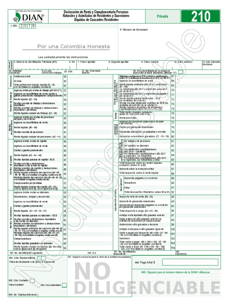 Formulario 210 2019 | PDF | Impuesto sobre la renta | Finanzas personales