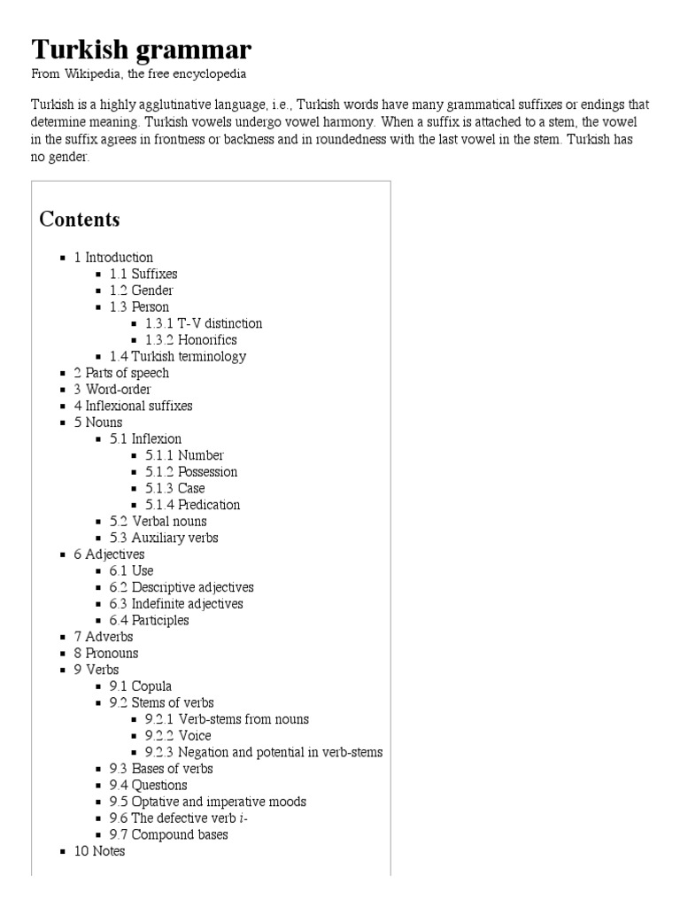 Turkish Grammar Full | PDF