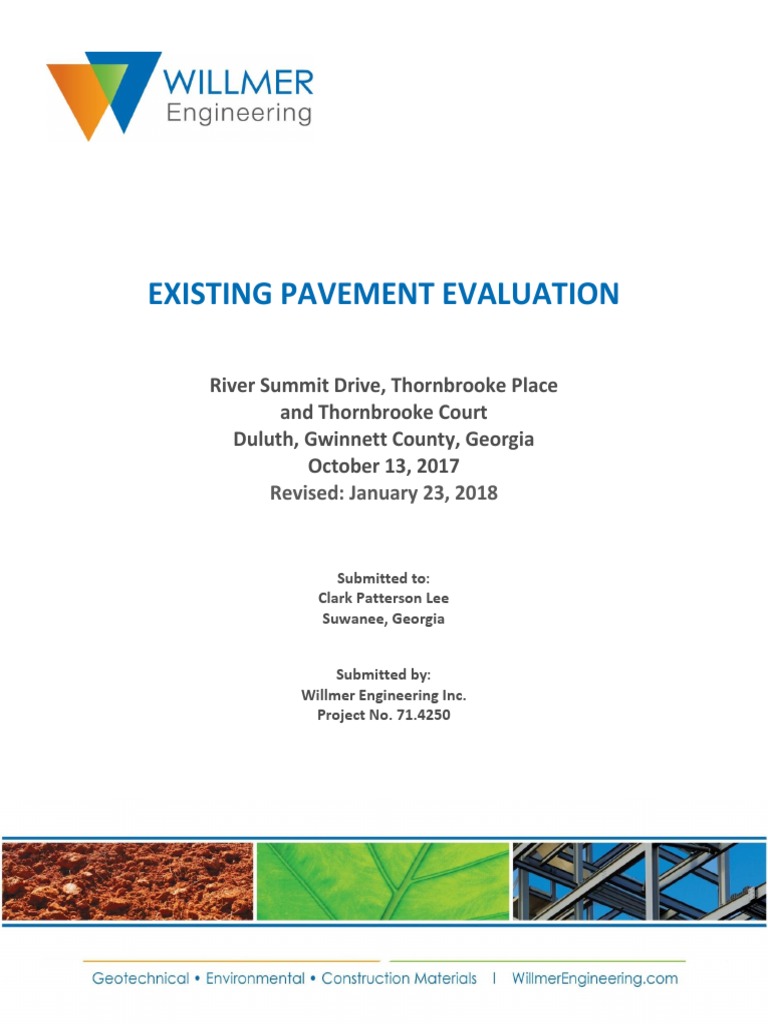 Existing Pavement Evaluation Report Revised 012318 | PDF | Road Surface ...