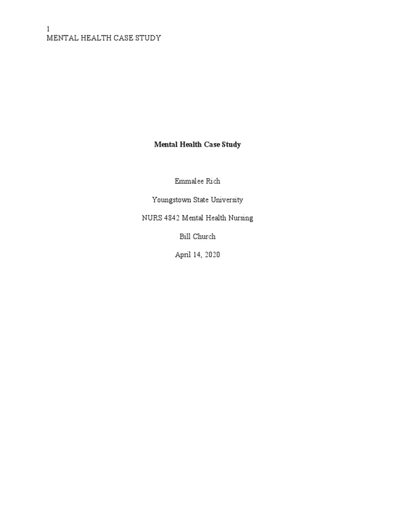 Mental Health Case Study | PDF | Schizophrenia | Psychosis