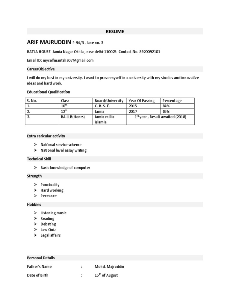 Arif Resume | PDF