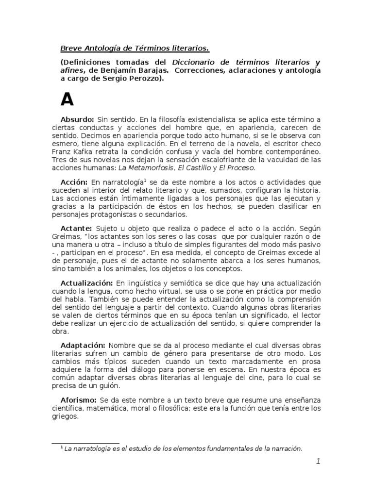 Antología de Términos Literarios | PDF | Poesía | Narración