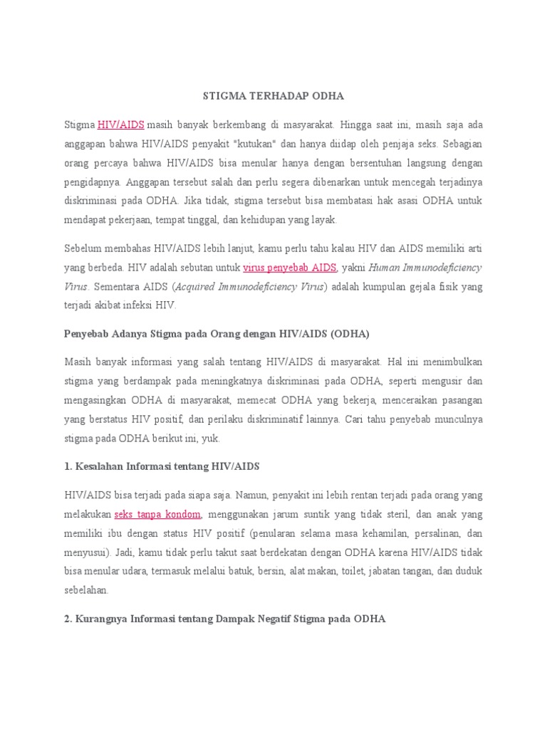Stigma Terhadap Odha | PDF