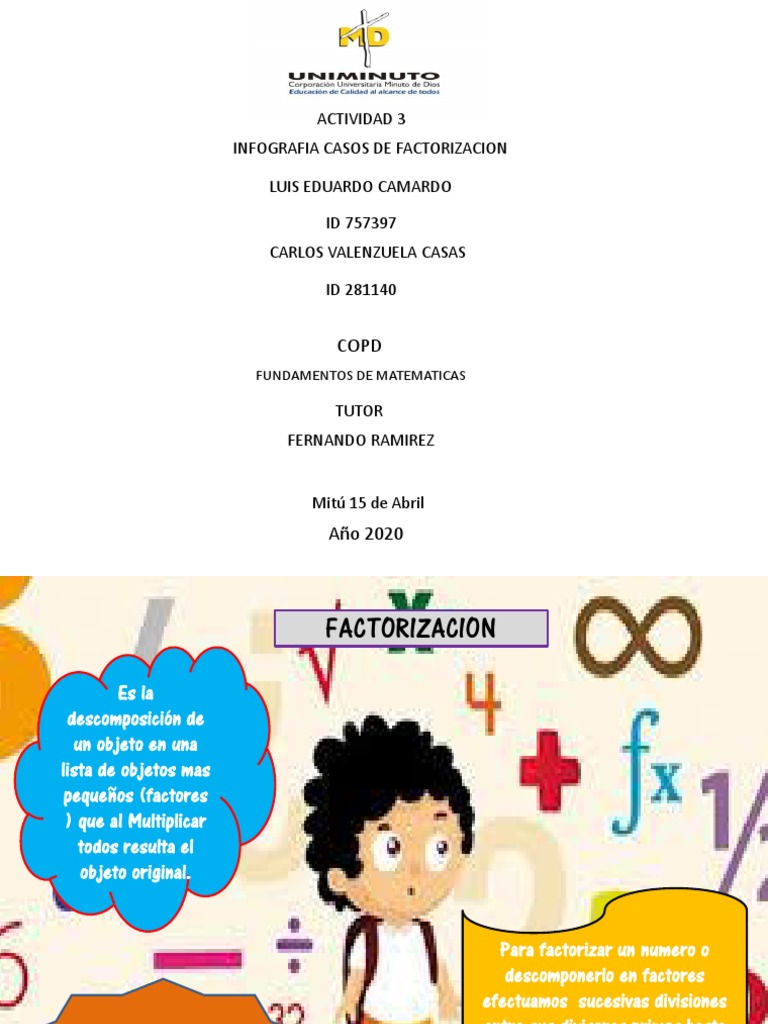 Factores matemáticos | PDF | Factorización | Matemática Elemental