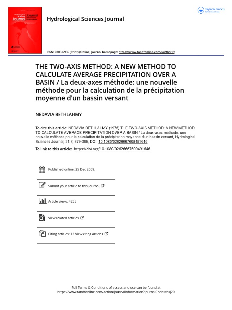 THE TWO AXIS METHOD A NEW METHOD TO CALCULATE AVERAGE PRECIPITATION ...