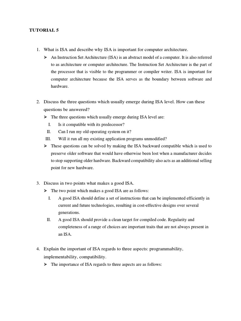 Tutorial 5 | PDF | Computer Architecture | Subroutine