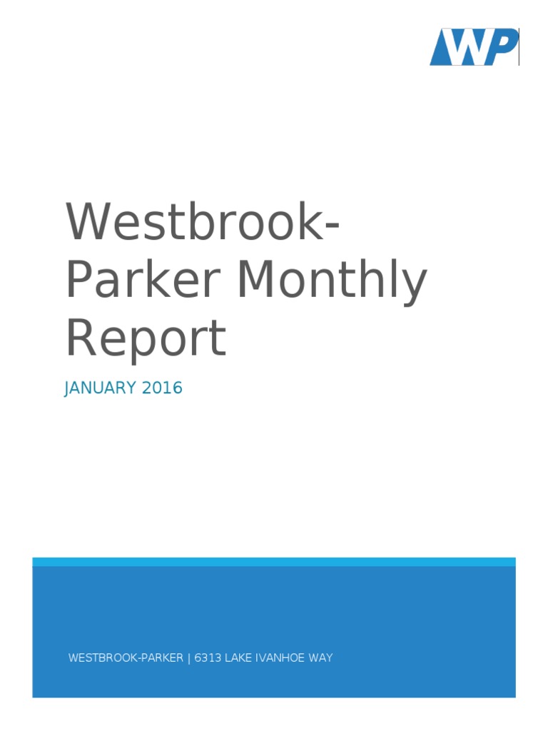 Westbrook-Parker Monthly: JANUARY 2016 | PDF | Application Software | Sales