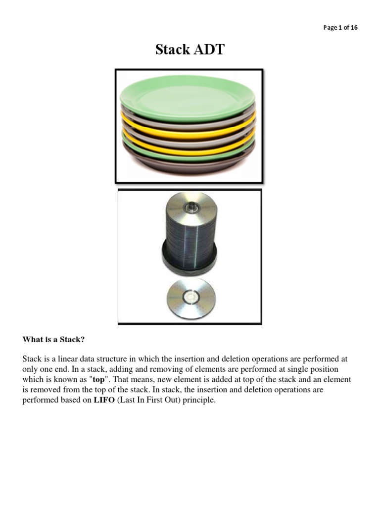 Stack Adt What Is A Stack Pdf Array Data Structure Subroutine
