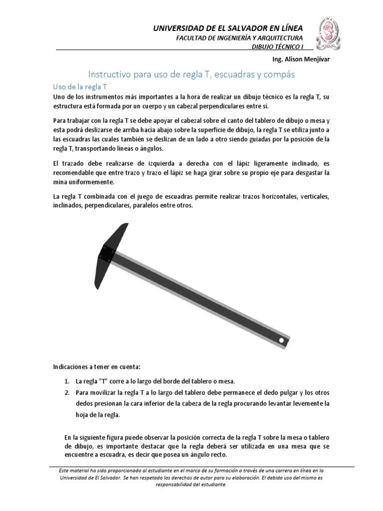 Uso de Regla T y Escuadras en Dibujo Técnico | PDF | Dibujo | Science