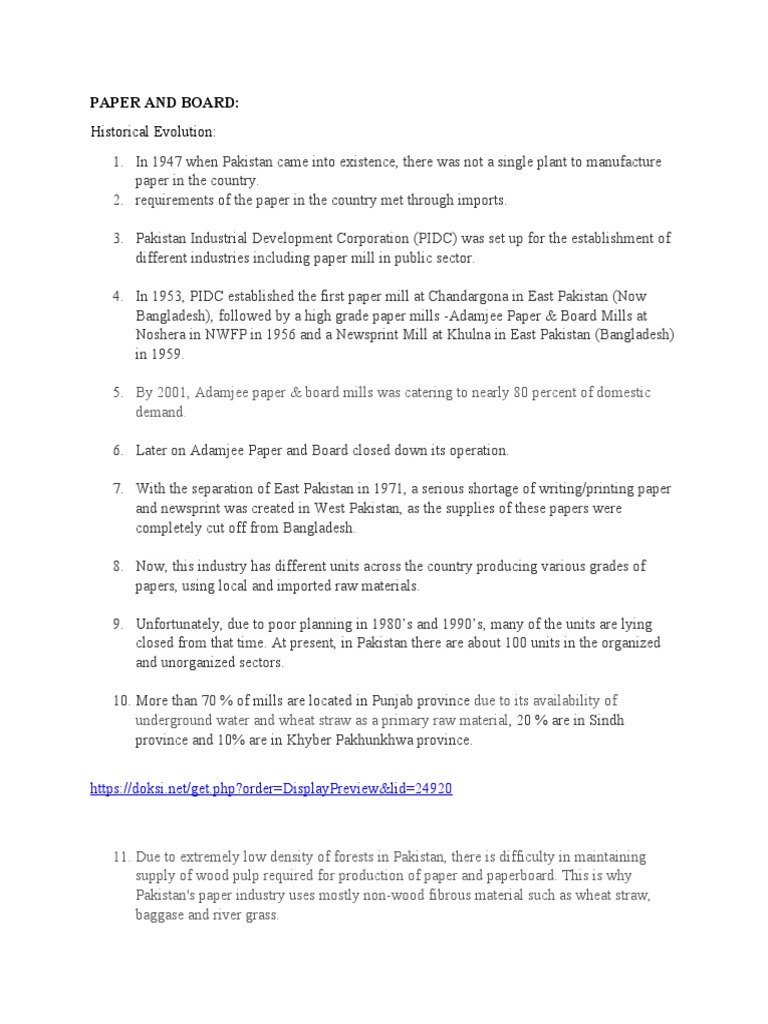 Historical Evolution:: Paper and Board | PDF | Dumping (Pricing Policy ...
