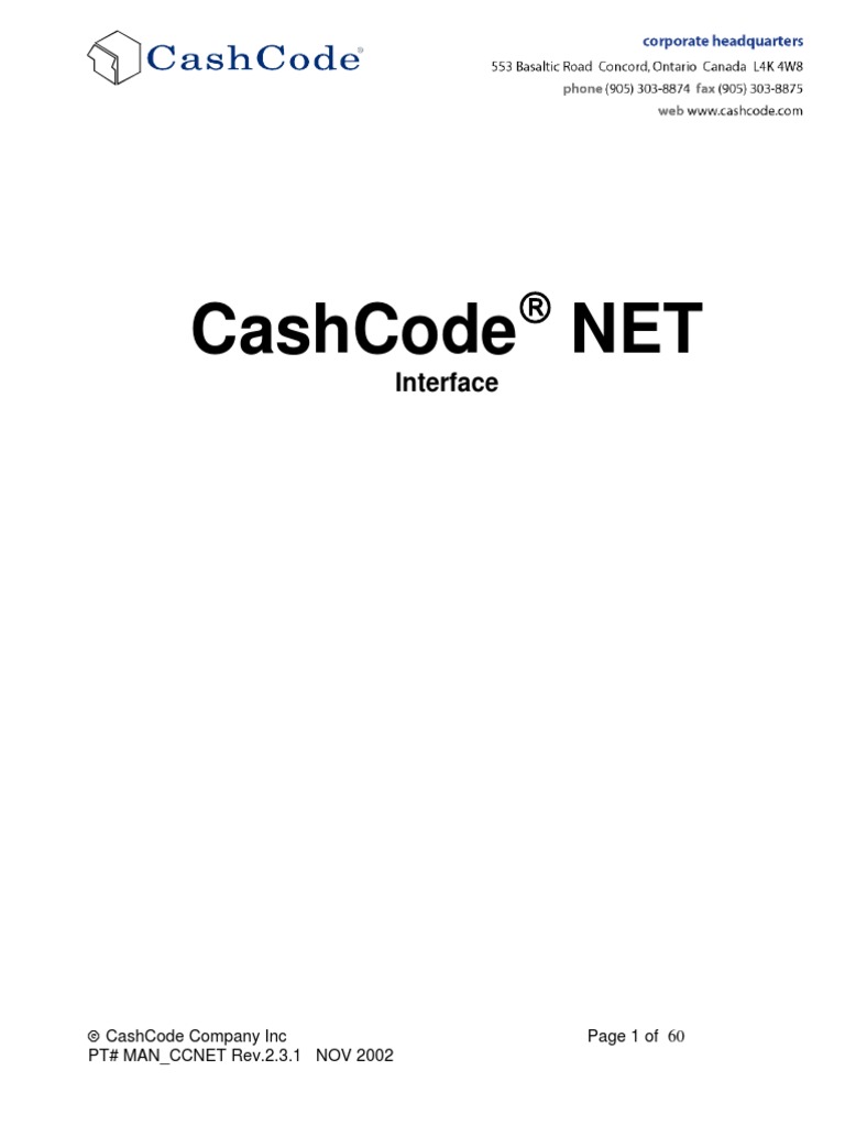 Cashcode Net Interface PDF | PDF | Transmission Control Protocol | Byte