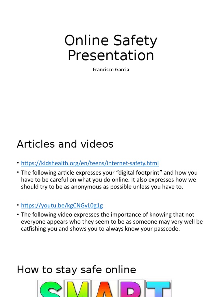 Online Safety Presentation: Francisco Garcia | PDF
