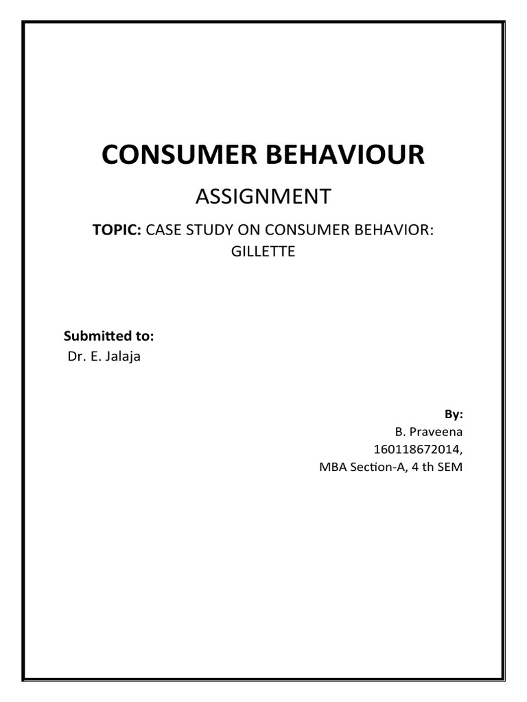 Consumer Behaviour: Assignment | PDF | Razor | Shaving