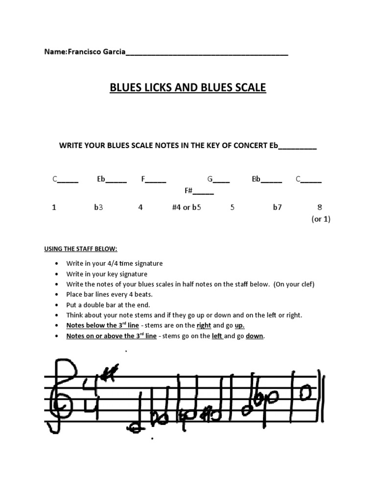 Blues Worksheet | PDF