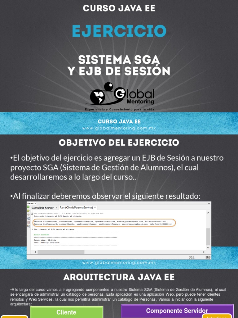 CJEE B Ejercicio 02 SistemaSgaEjbSesion PDF | PDF | Enterprise Java ...