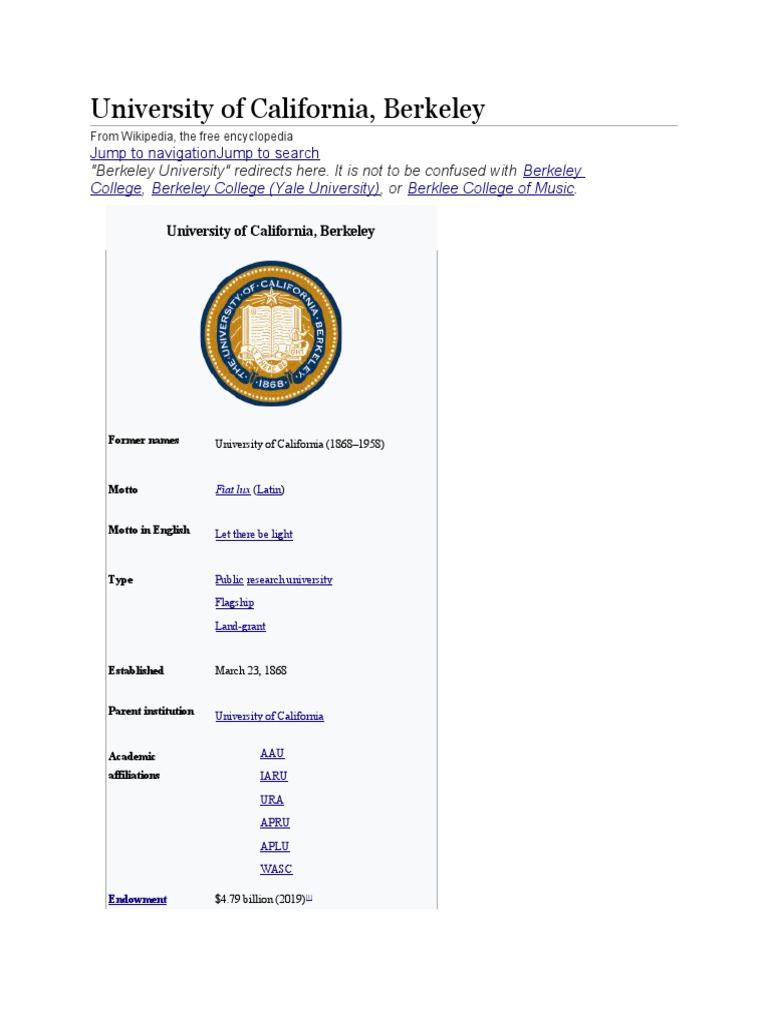 University of California, Berkeley: Jump To Navigation Jump To Search ...