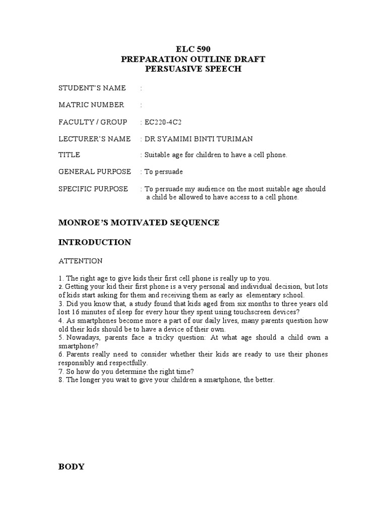 Persuassive Speech: Effect of Screen Time On Children | PDF | Mobile ...