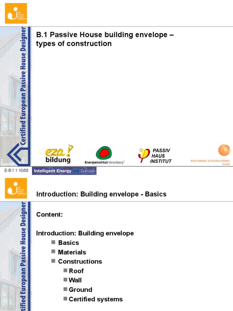 B.1 Passive House Building Envelope - Types of Construction | PDF ...