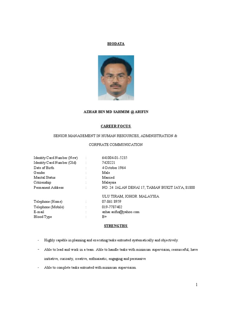 CV Azhar Arifin | PDF | Malaysia | Business