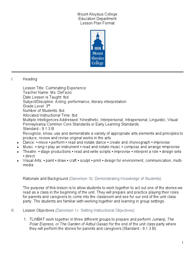 Culminating Experience | PDF | Communication | Learning