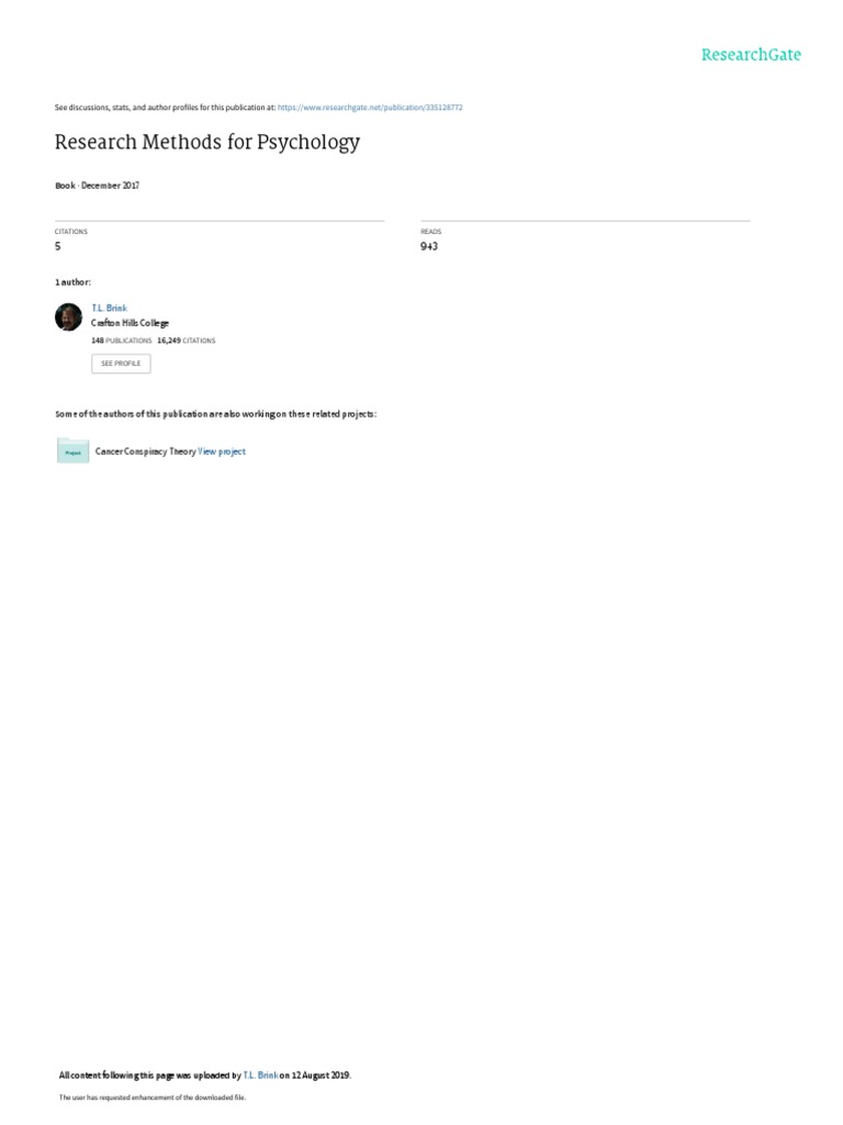 Research Methods For Psychology: December 2017 | PDF | Null Hypothesis ...