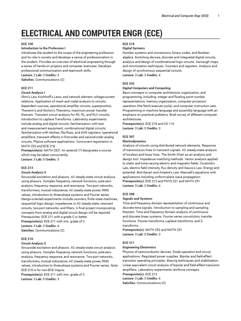 Electrical and Computer Engr (ECE) | PDF | Electronic Circuits ...