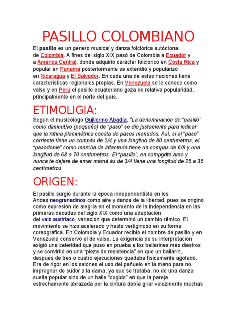 Pasillo Colombiano | PDF | Musica centroamericana | Musica Popular