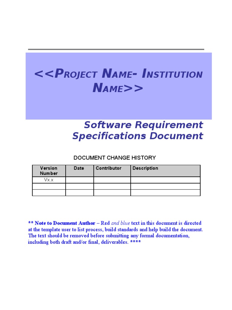 Software Requirement Specifications Template | PDF | Databases | Specification (Technical Standard)