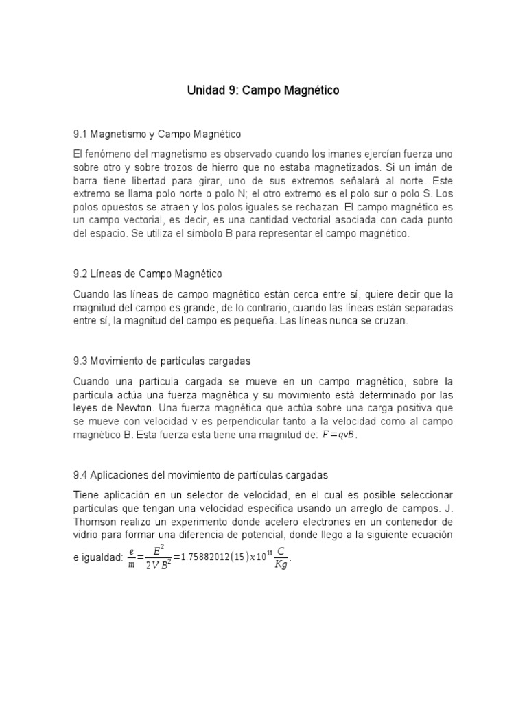Fisica Campo Electrico | PDF | Campo magnético | Imán