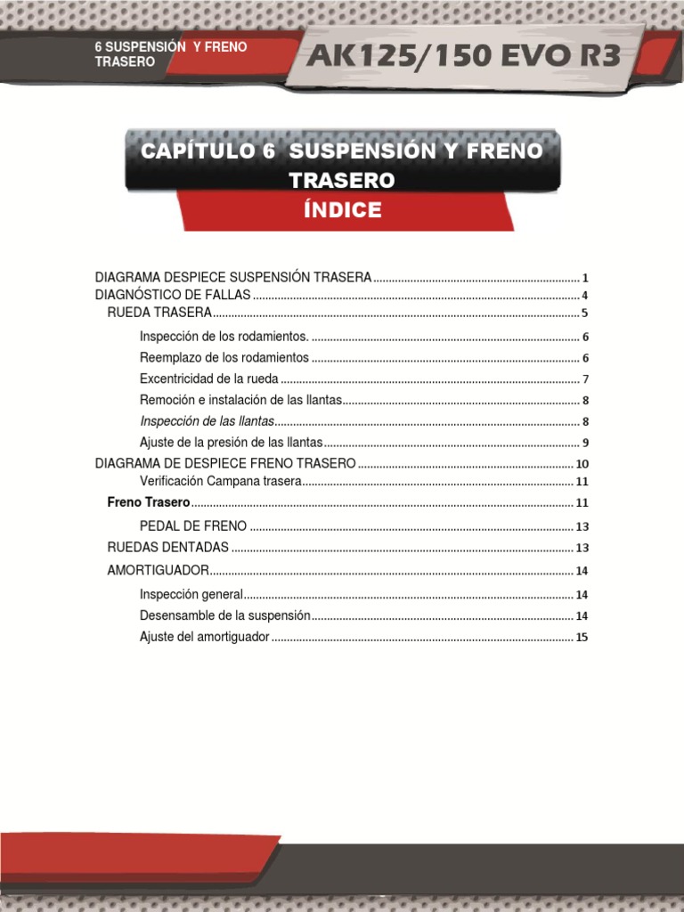 6R Suspension y Freno Trasero R3 EVO PDF | PDF | Eje | Engranaje