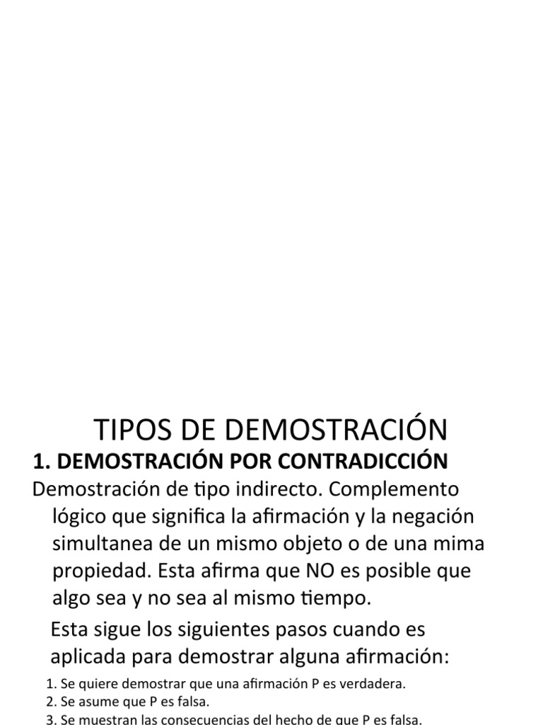 Tipos de Demostración en Matemáticas | PDF | Prueba matemática | Teorema