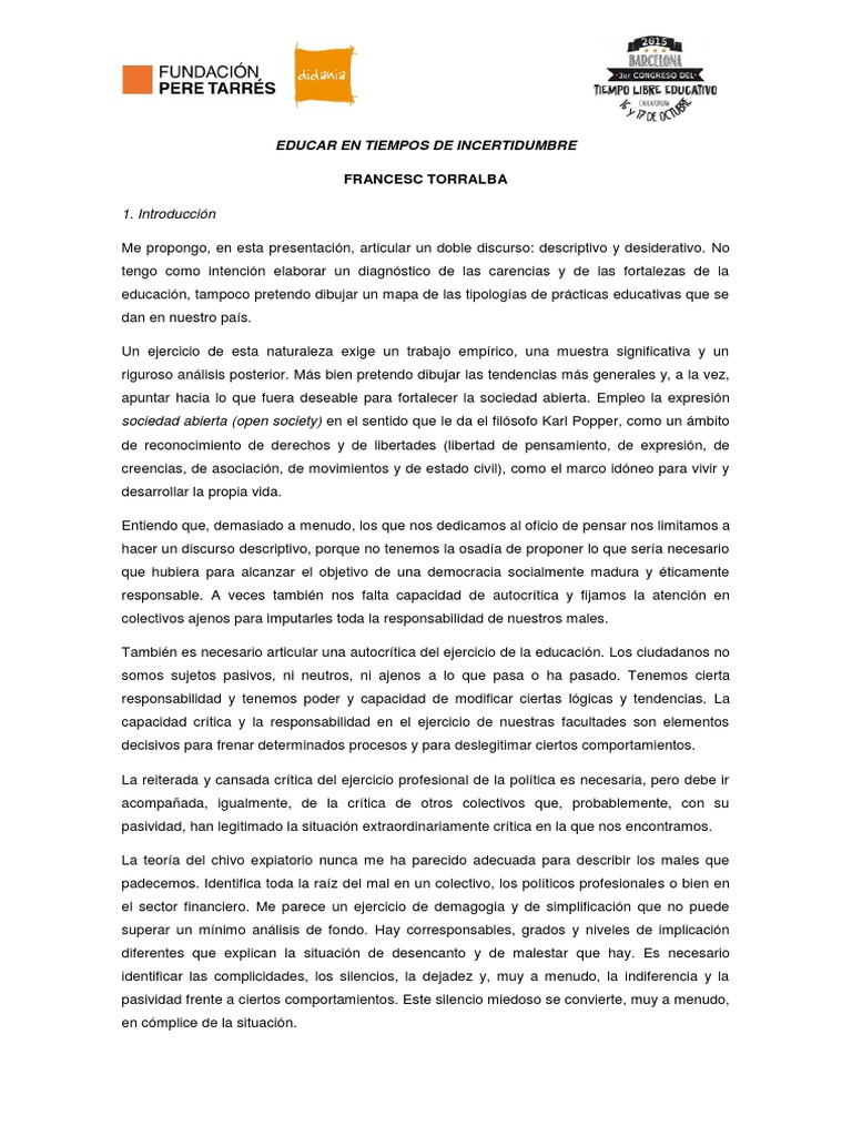 Ponencia Francesc Torralba Cs | PDF | Tolerancia | Consumo (economía)