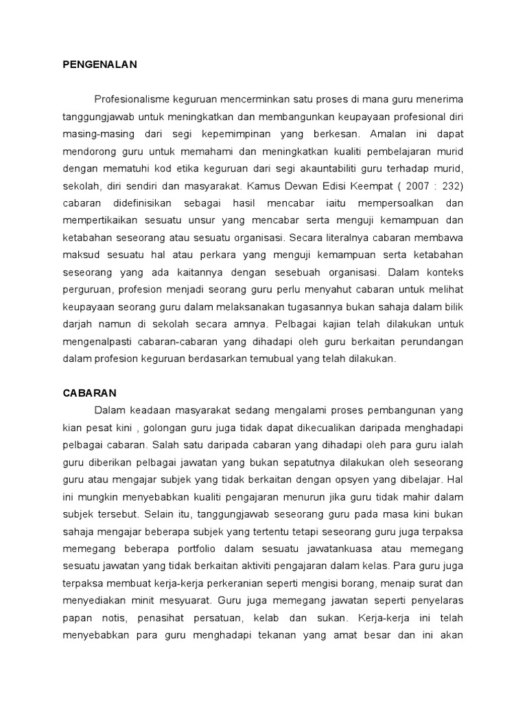 Cabaran Guru dalam Pendidikan Masa Kini | PDF