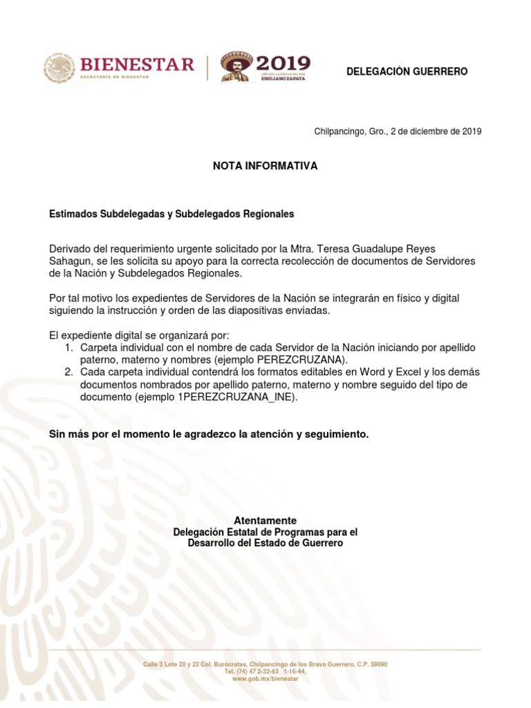 Nota Informativa Documentos | PDF