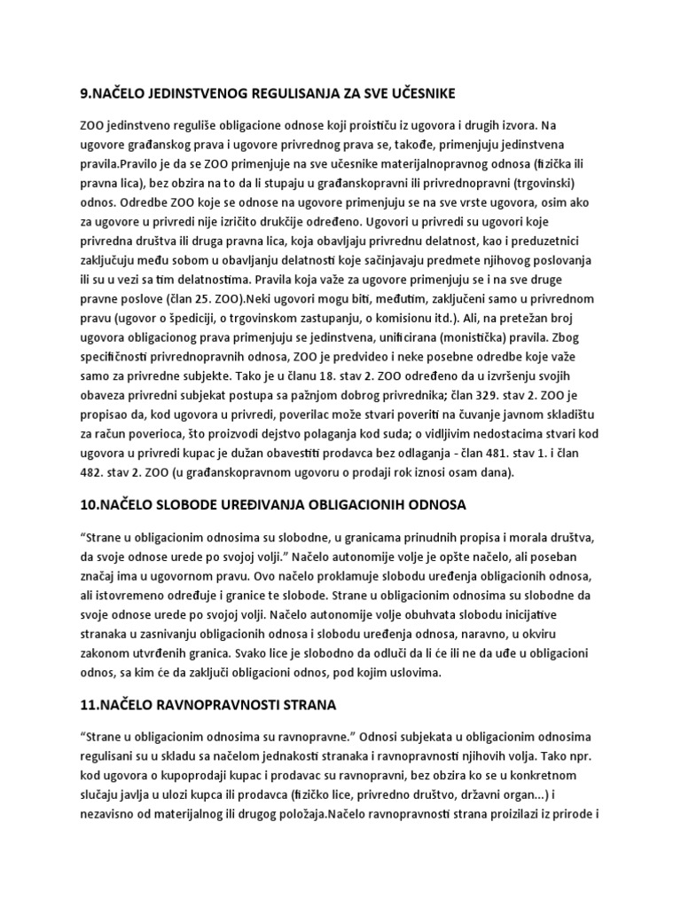 Načela Iz Obligacionog Prava | PDF