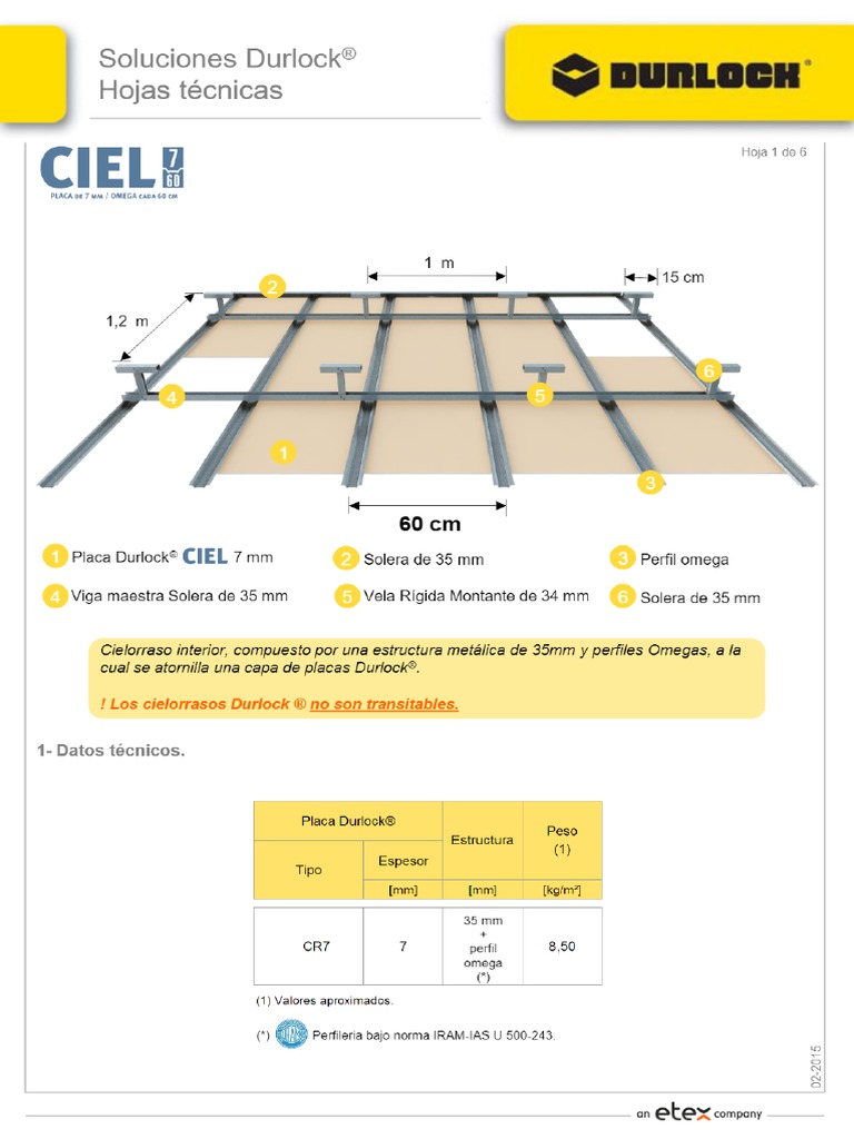 Soluciones Durlock Hojas Técnicas - PDF Instalaciones de Techo | PDF